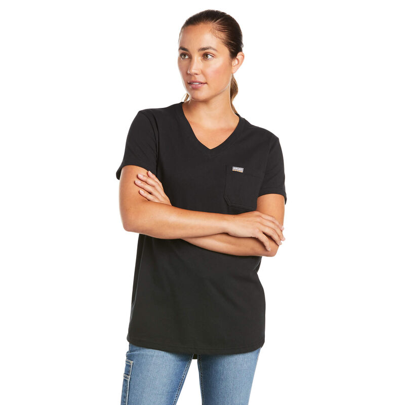Rebar Cotton Strong V-Neck T-Shirt | Ariat Crew